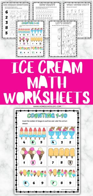 5 Free Ice Cream Math Worksheets for Preschoolers