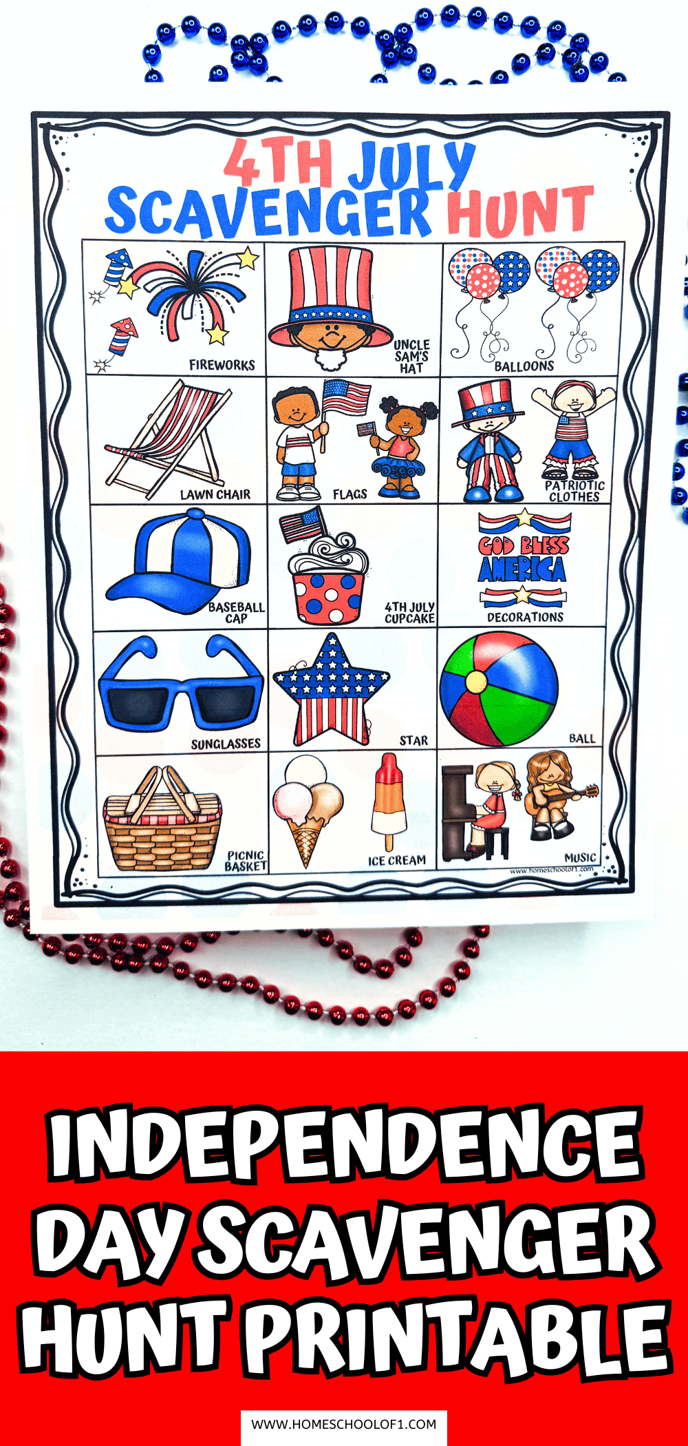 4th of July Scavenger Hunt Printable for Family Fun