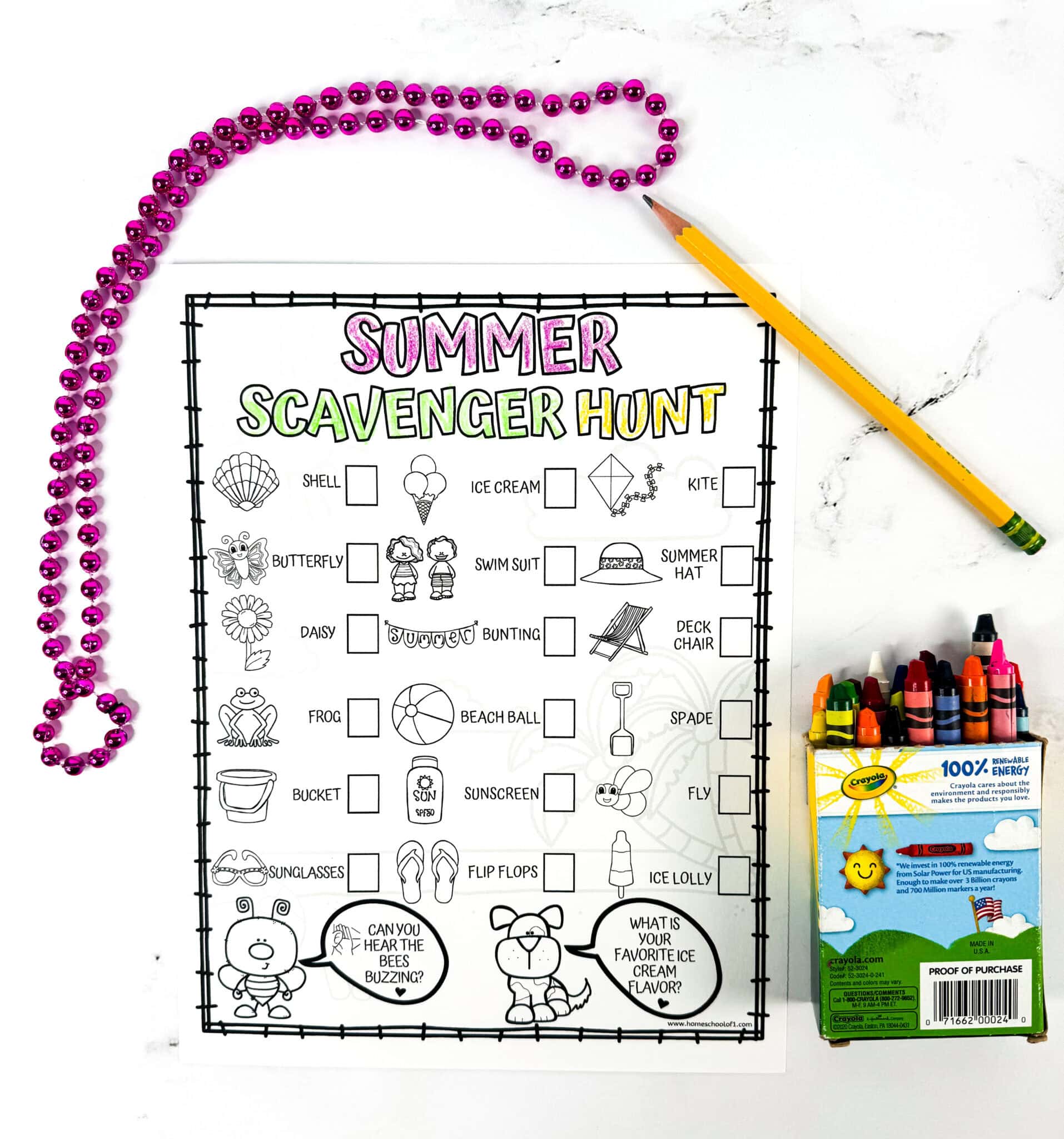 Free Summer Scavenger Hunt Printable For Kids