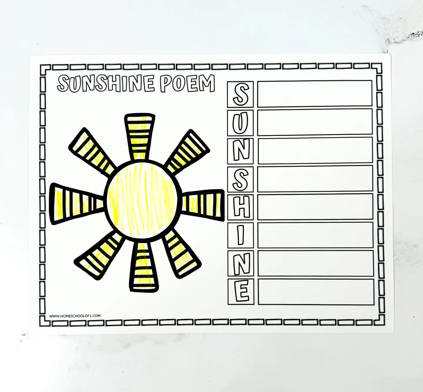 Summer Acrostic Poem Template (6 Free Worksheets)