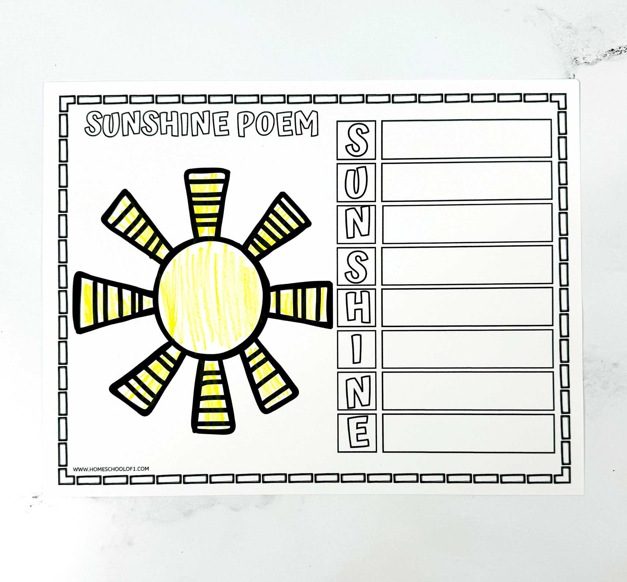 Free Summer Acrostic Poem Templates for Kids