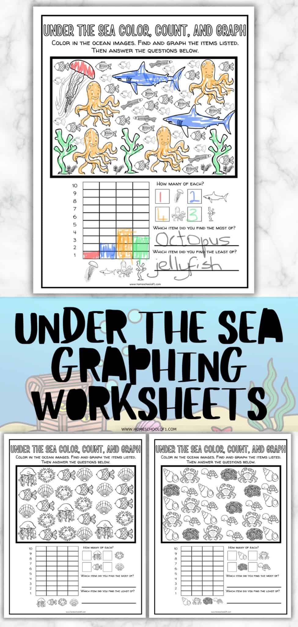 Under the Sea Graphing Worksheet (3 Free Printables)