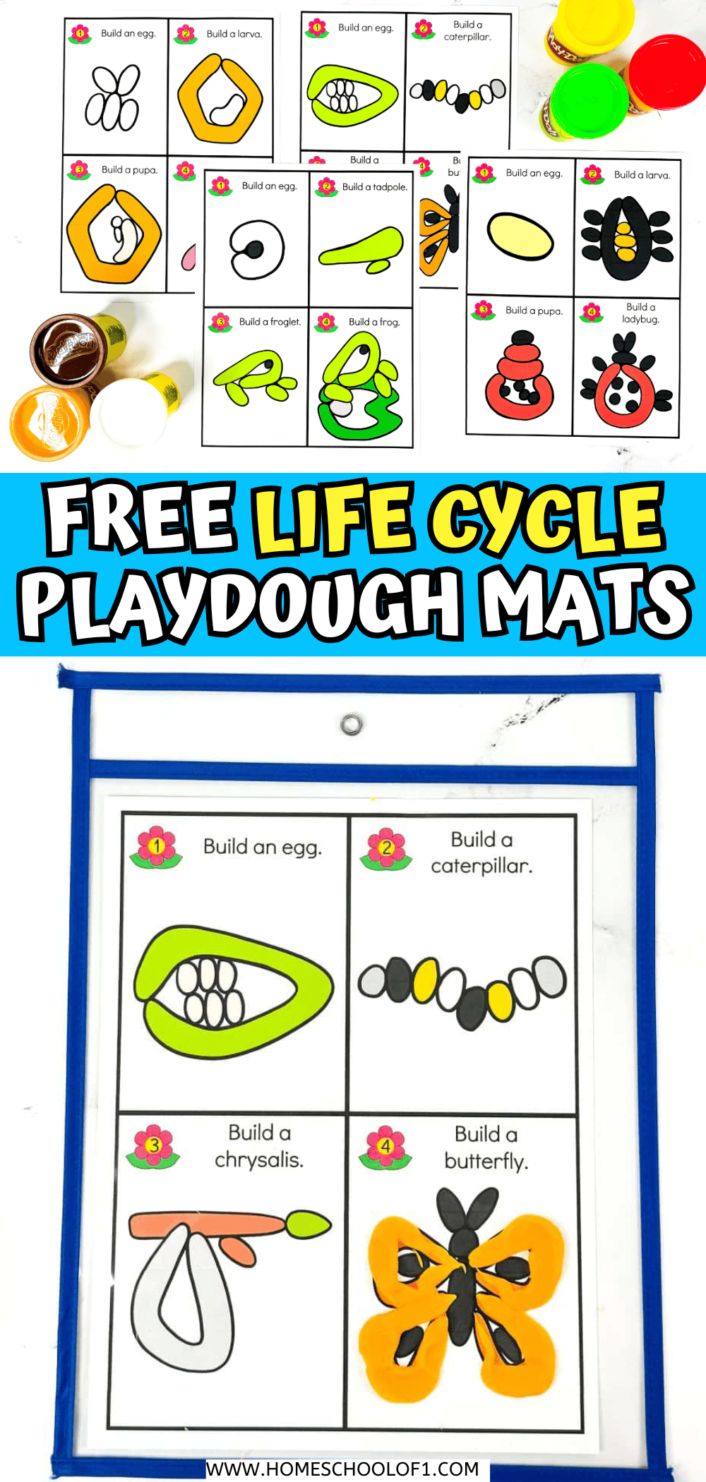 Free Life Cycle Playdough Mats for Hands-On Learning