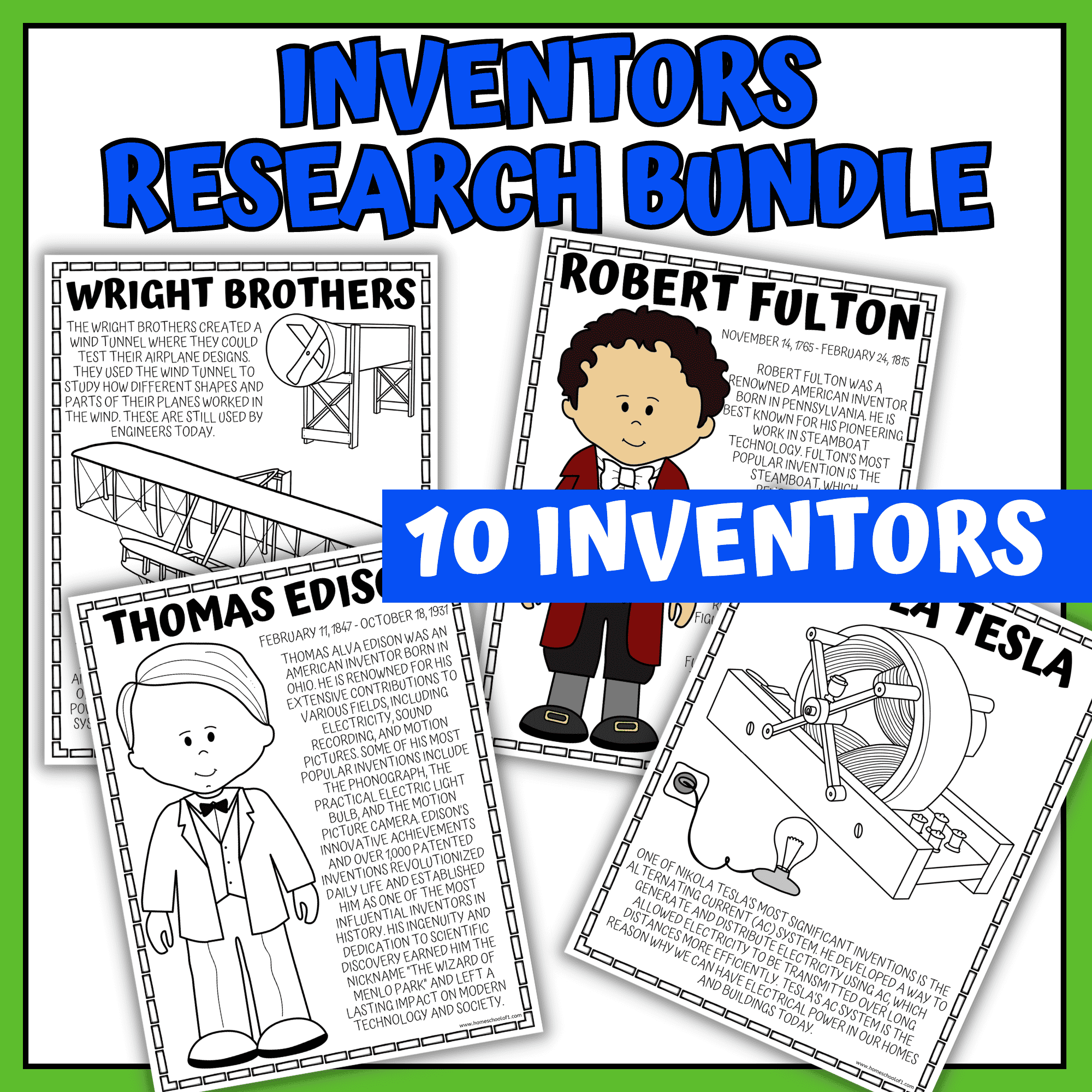 Famous Inventors and Inventions Worksheets
