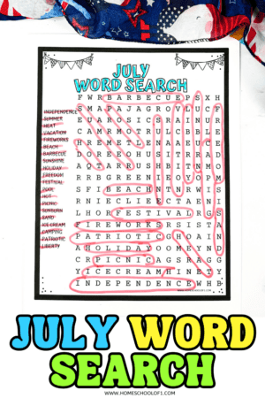 Free July Word Search Printable for Summer Fun