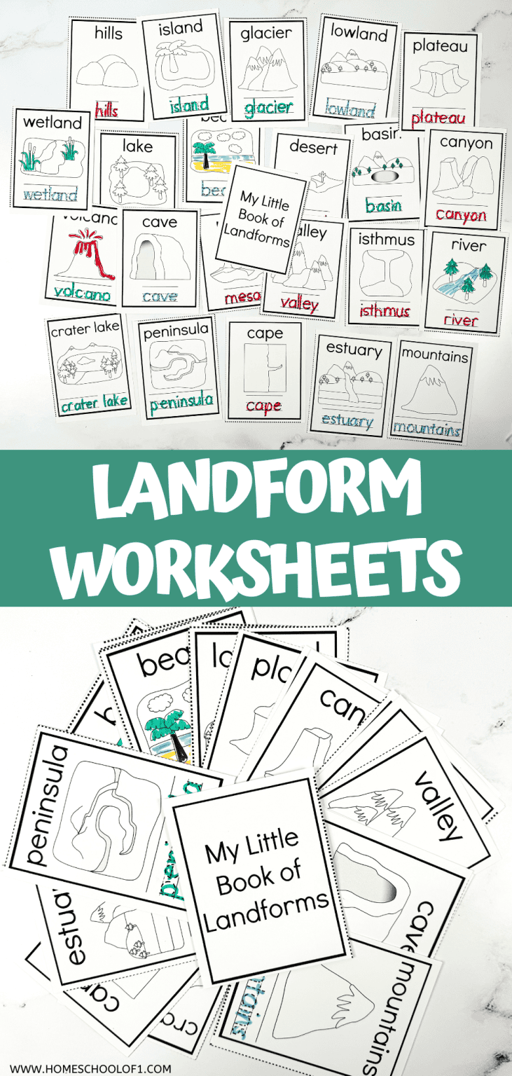 Free Landforms Worksheets for Kindergarten to 2nd Grade