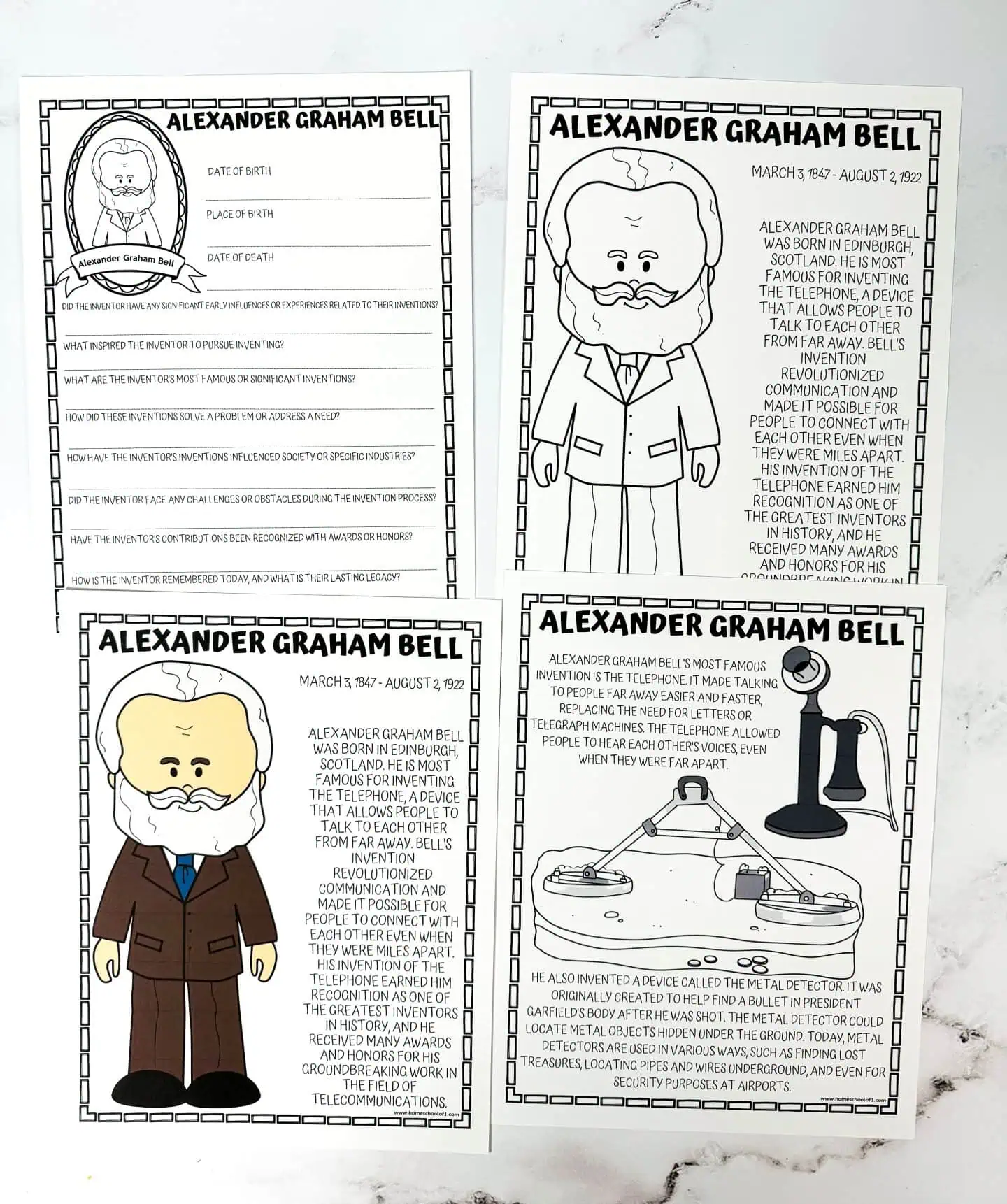 Famous Inventors and Inventions Worksheets