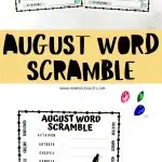 August Word Scramble Free Printable
