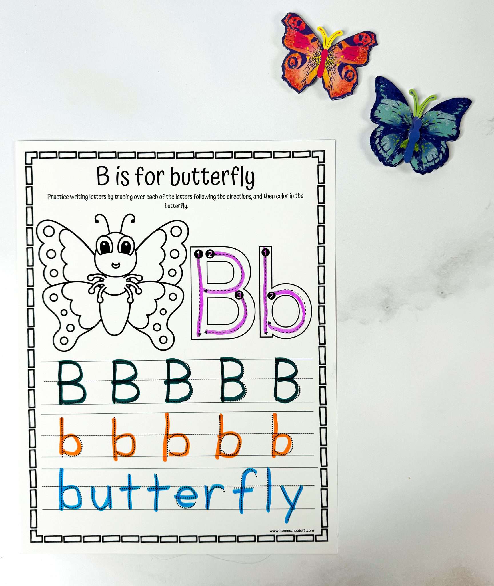 Free Butterfly Tracing Worksheets for Preschool and Kindergarten