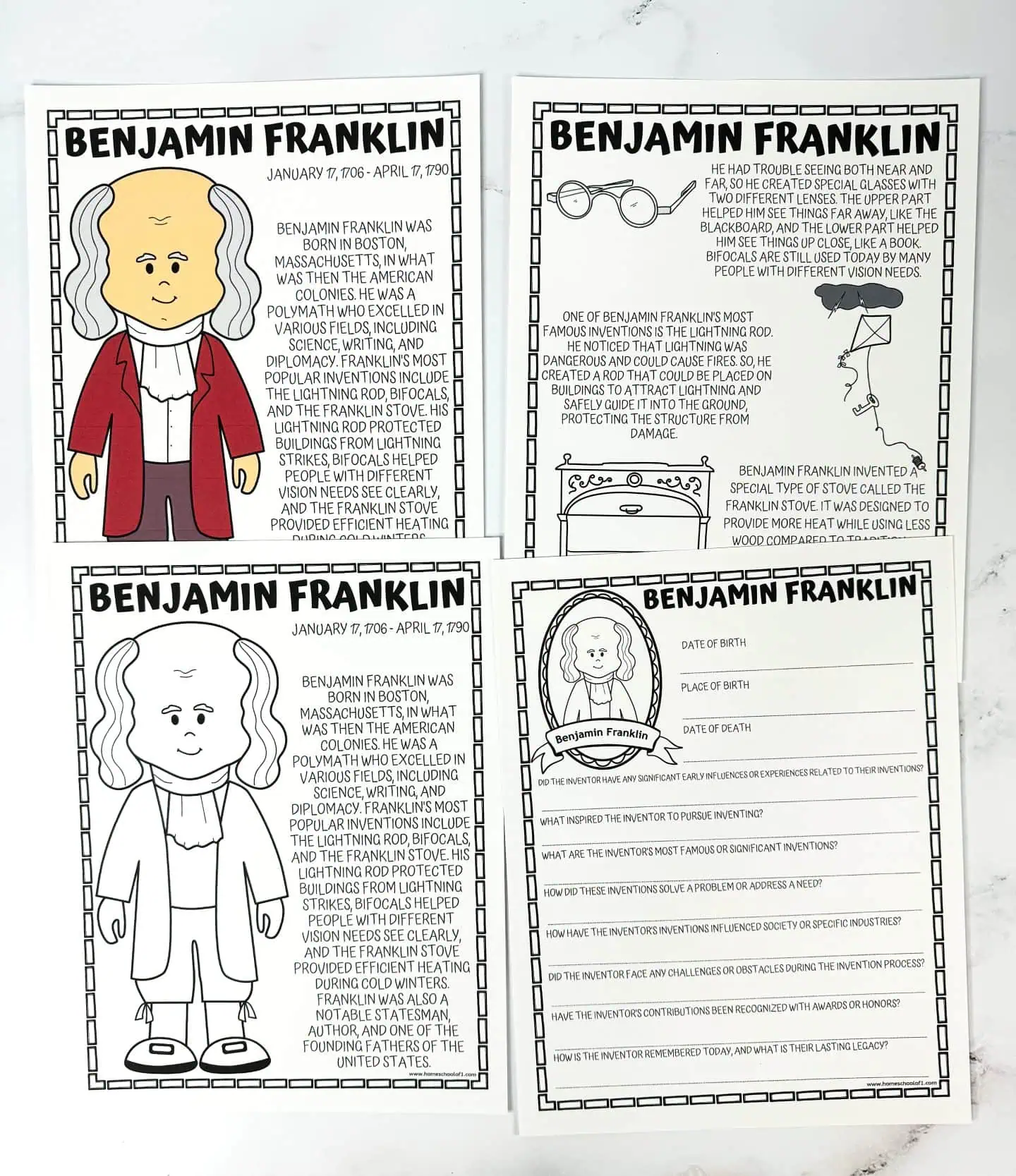 Famous Inventors and Inventions Worksheets