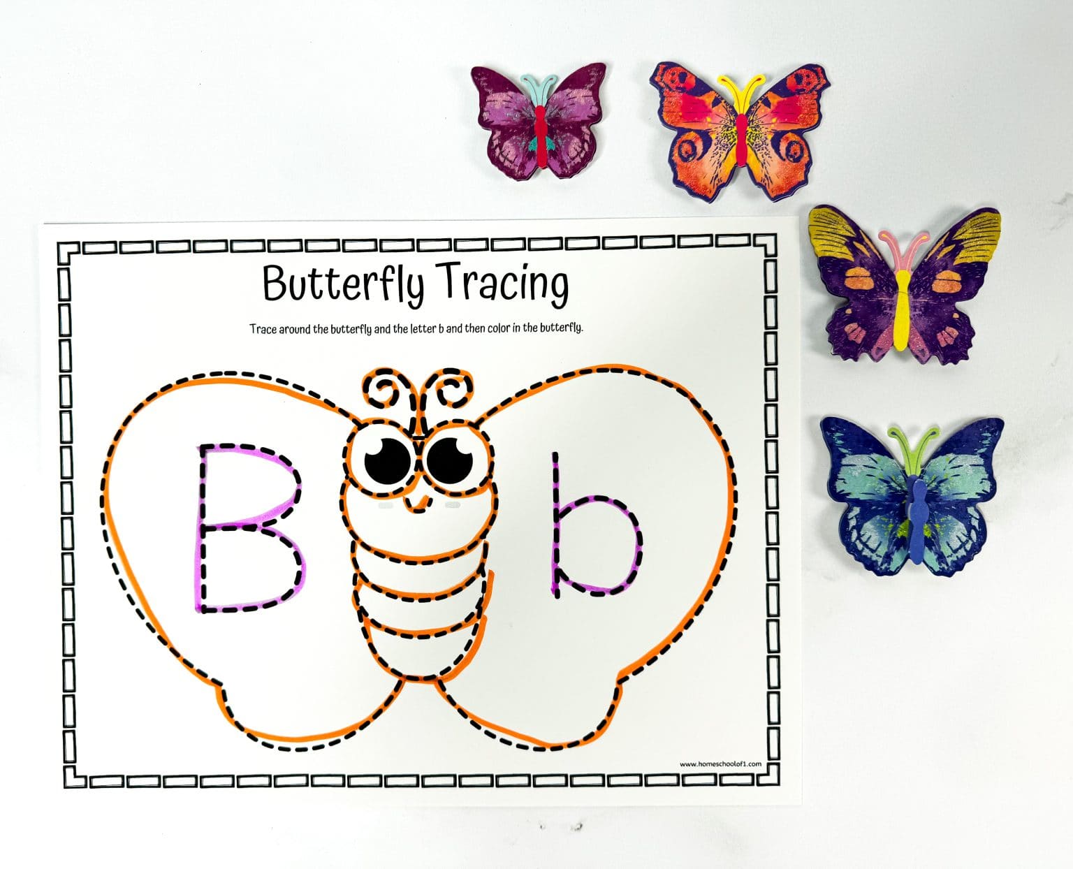 Free Butterfly Tracing Worksheets for Preschool and Kindergarten