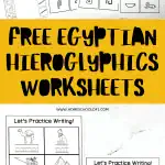 Free Printable Hieroglyphics Worksheets for Kids