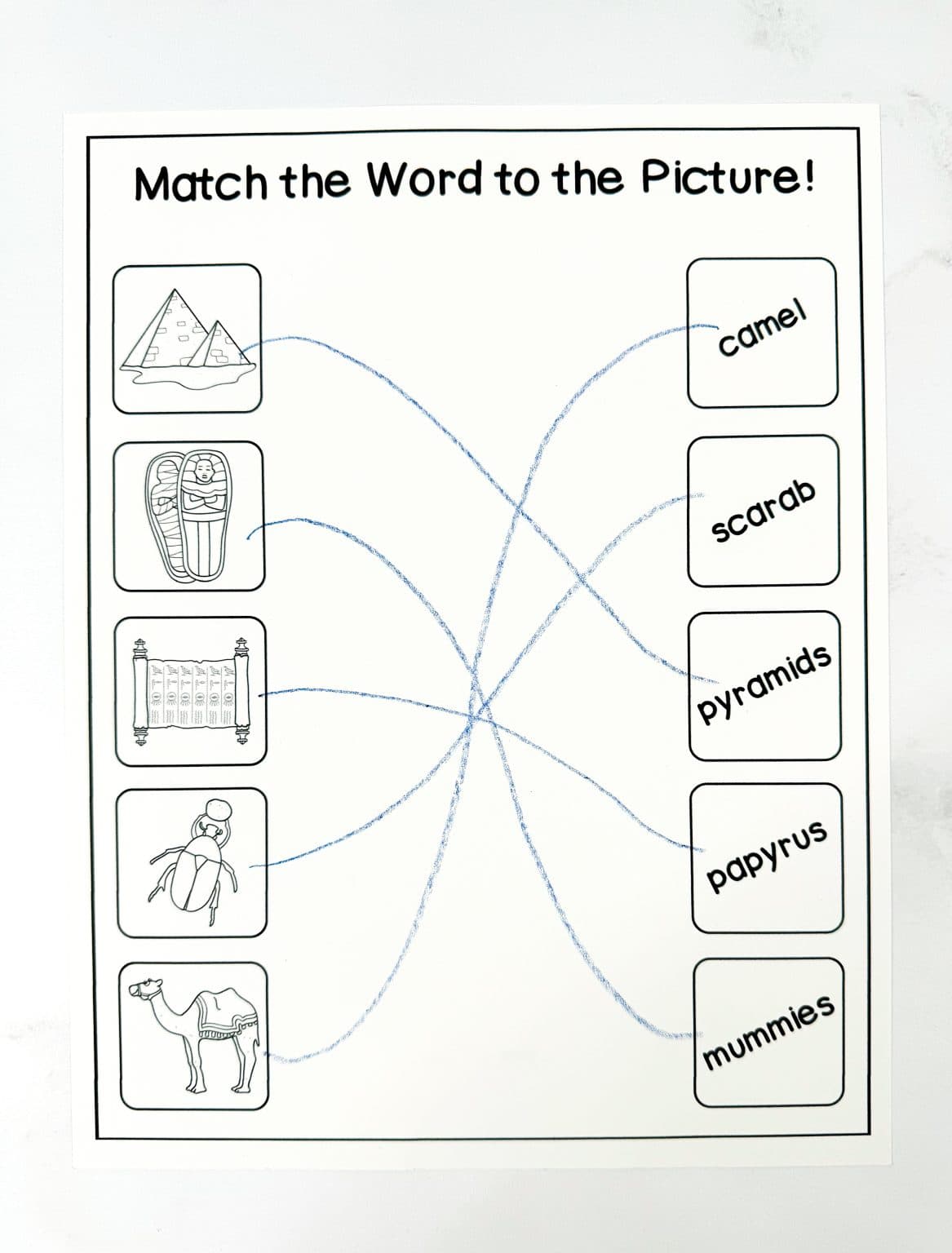 Free Printable Hieroglyphics Worksheets for Kids