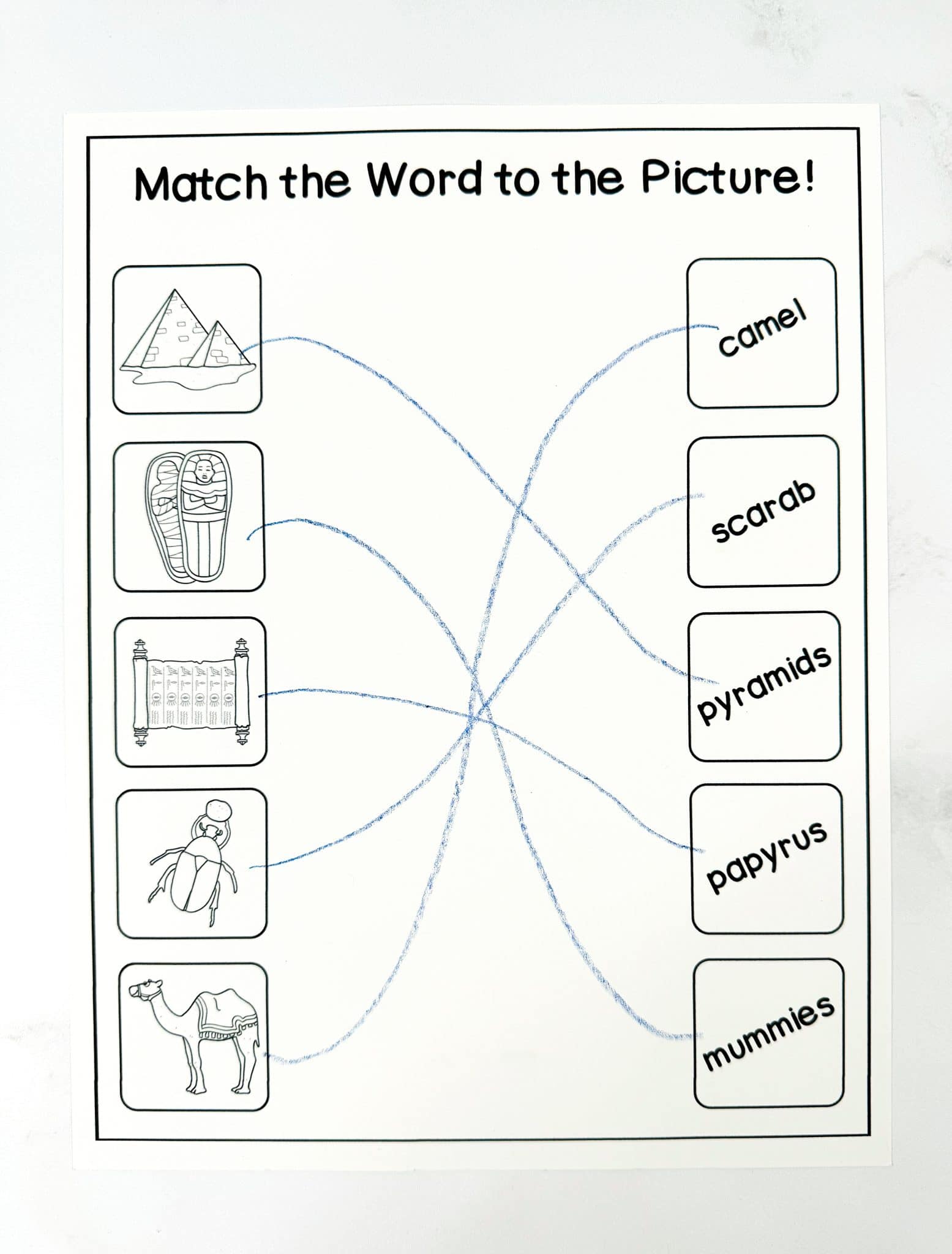Free Printable Hieroglyphics Worksheets for Kids