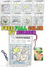 Free Fall Color by Number Worksheets
