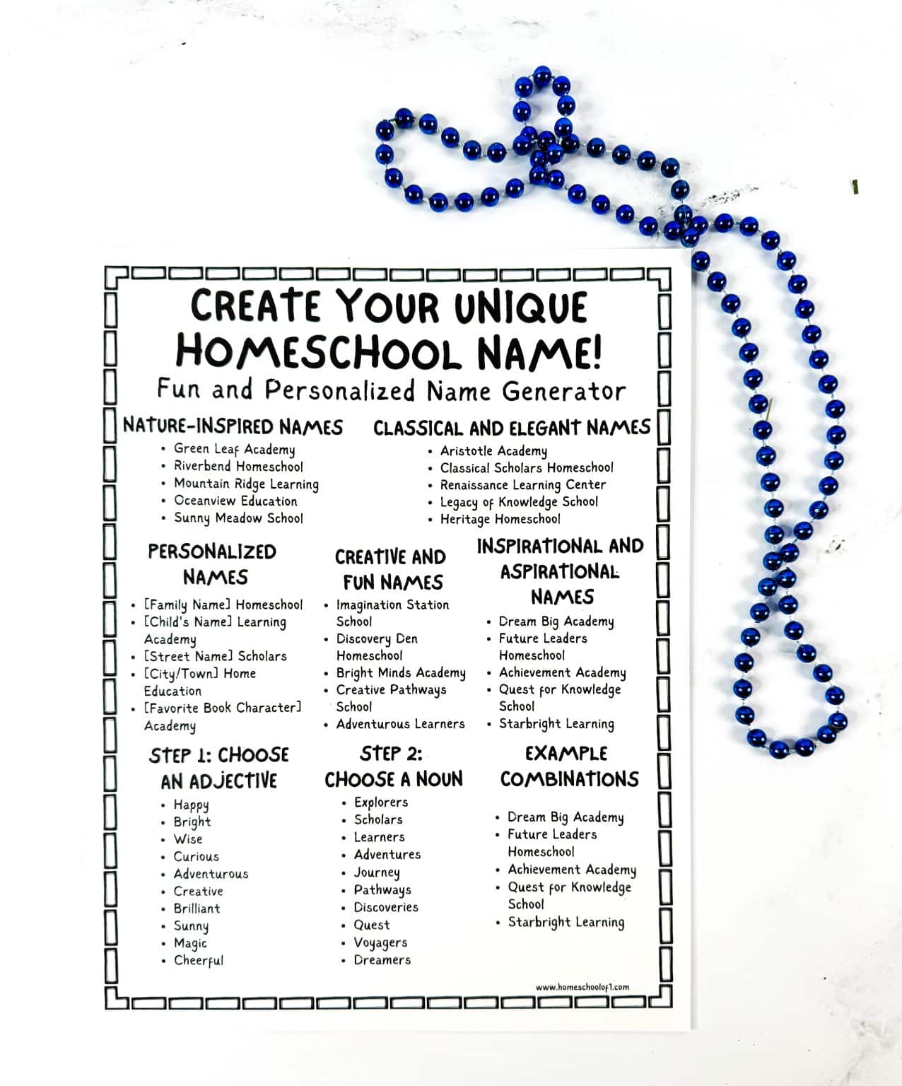 Homeschool Name Generator | Finding The Perfect Name