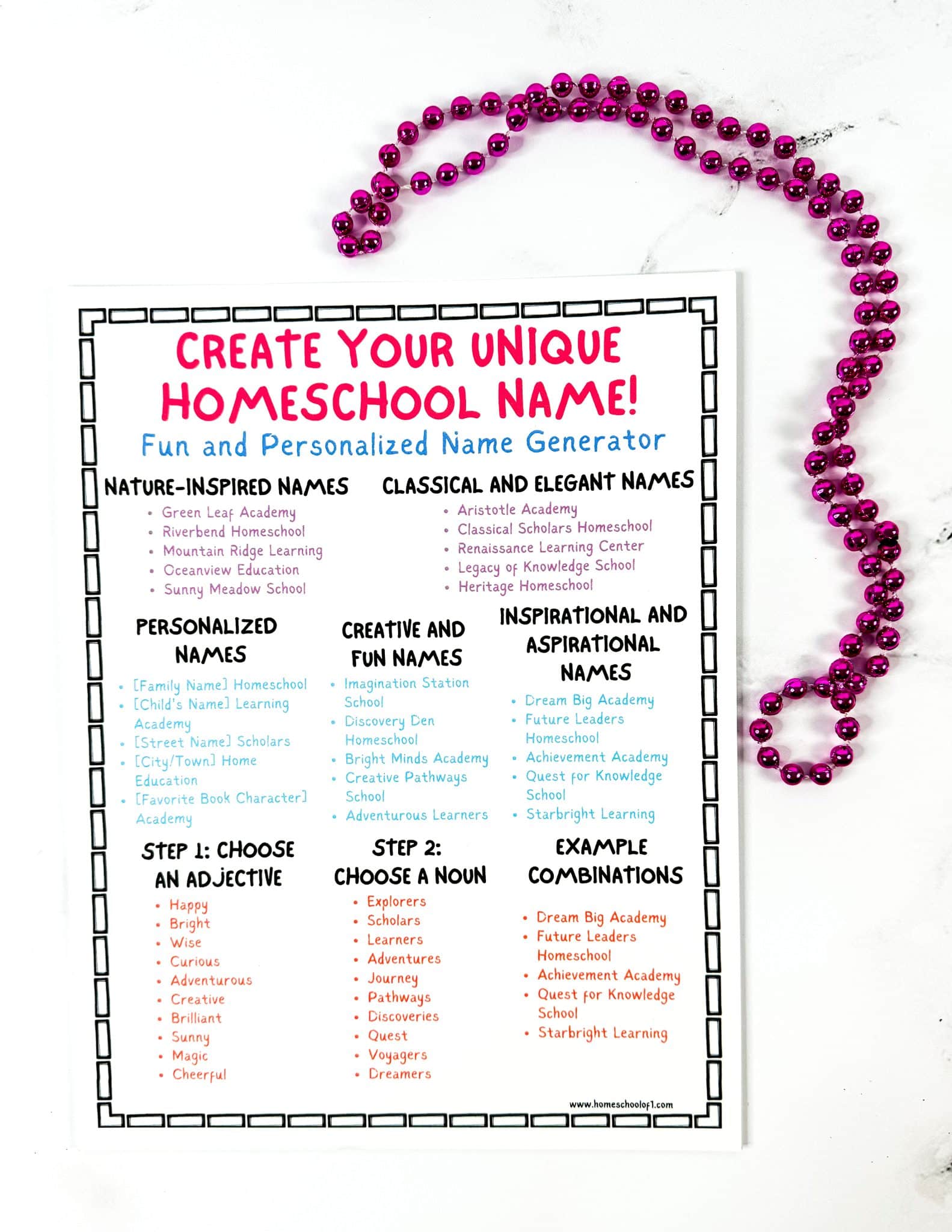 Homeschool Name Generator | Finding The Perfect Name