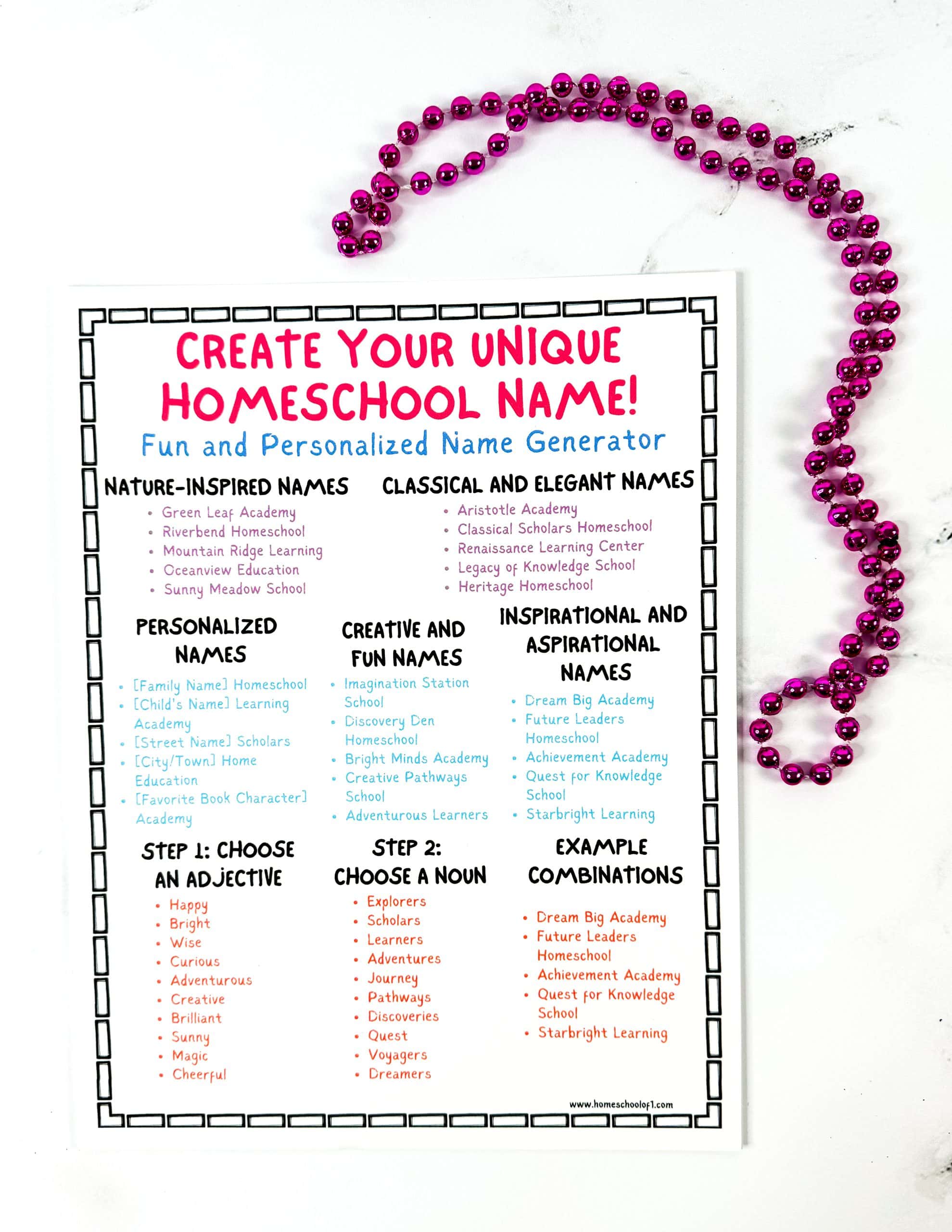 Homeschool Name Generator | Finding The Perfect Name