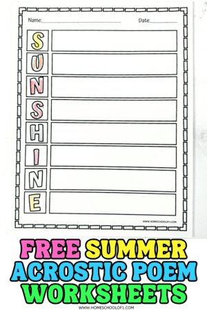 Free Summer Acrostic Poem Templates for Kids