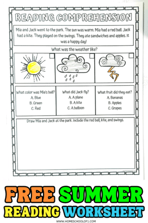Free Summer Reading Worksheets for Early Learners