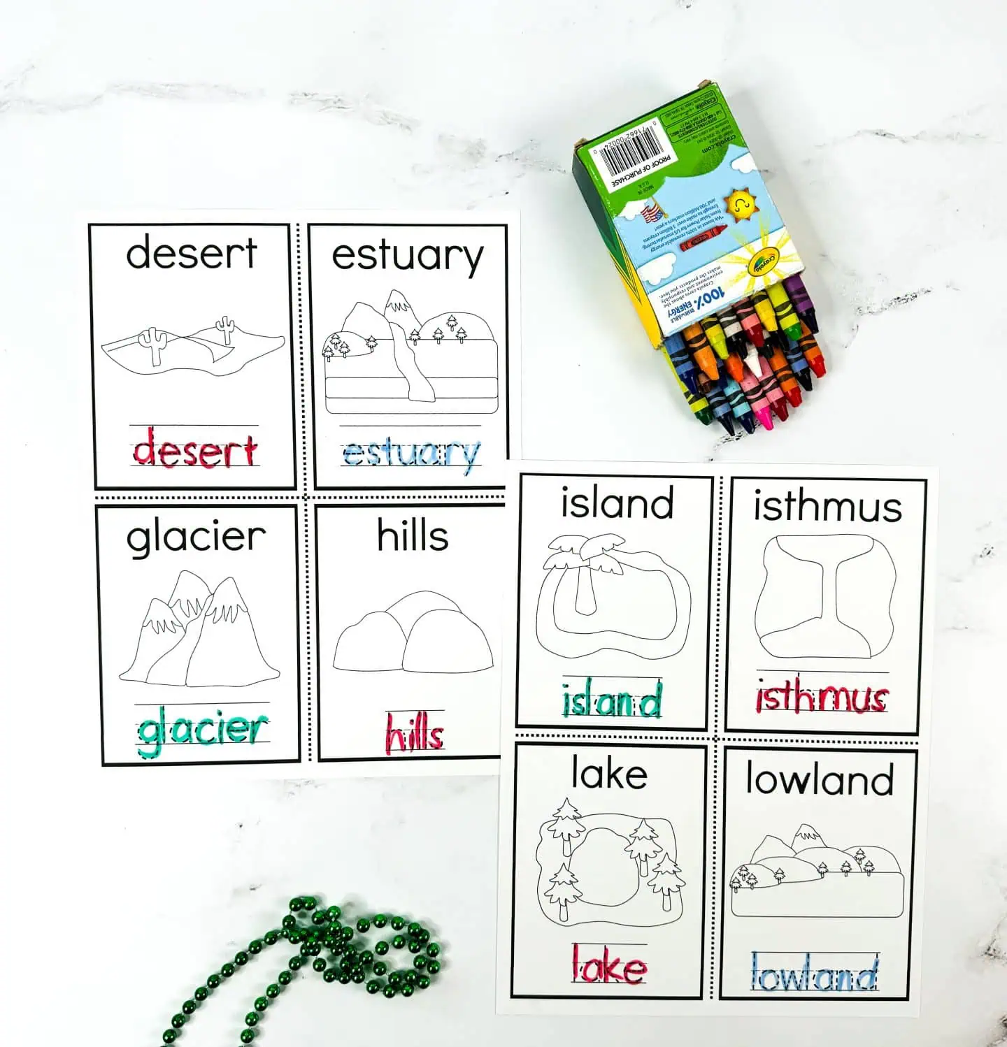 Free Landforms Worksheets For Kids