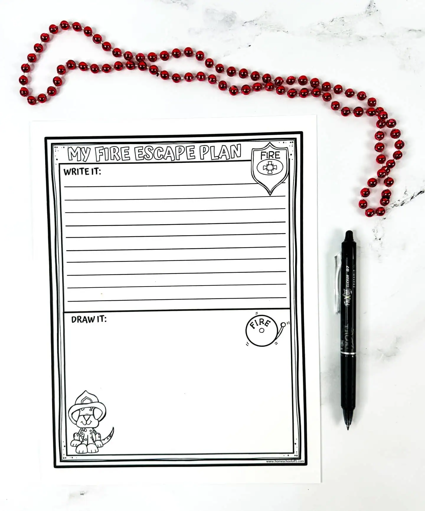 Free Home Fire Safety Worksheet For Kids