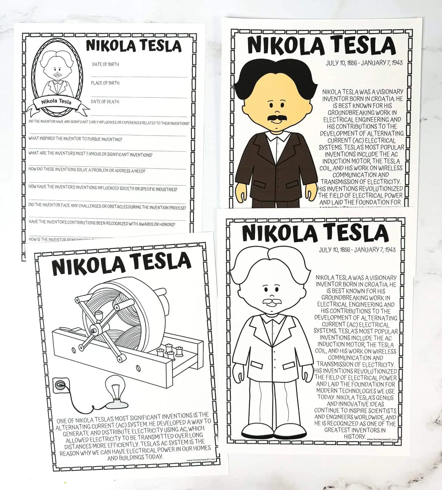 Famous Inventors and Inventions Worksheets