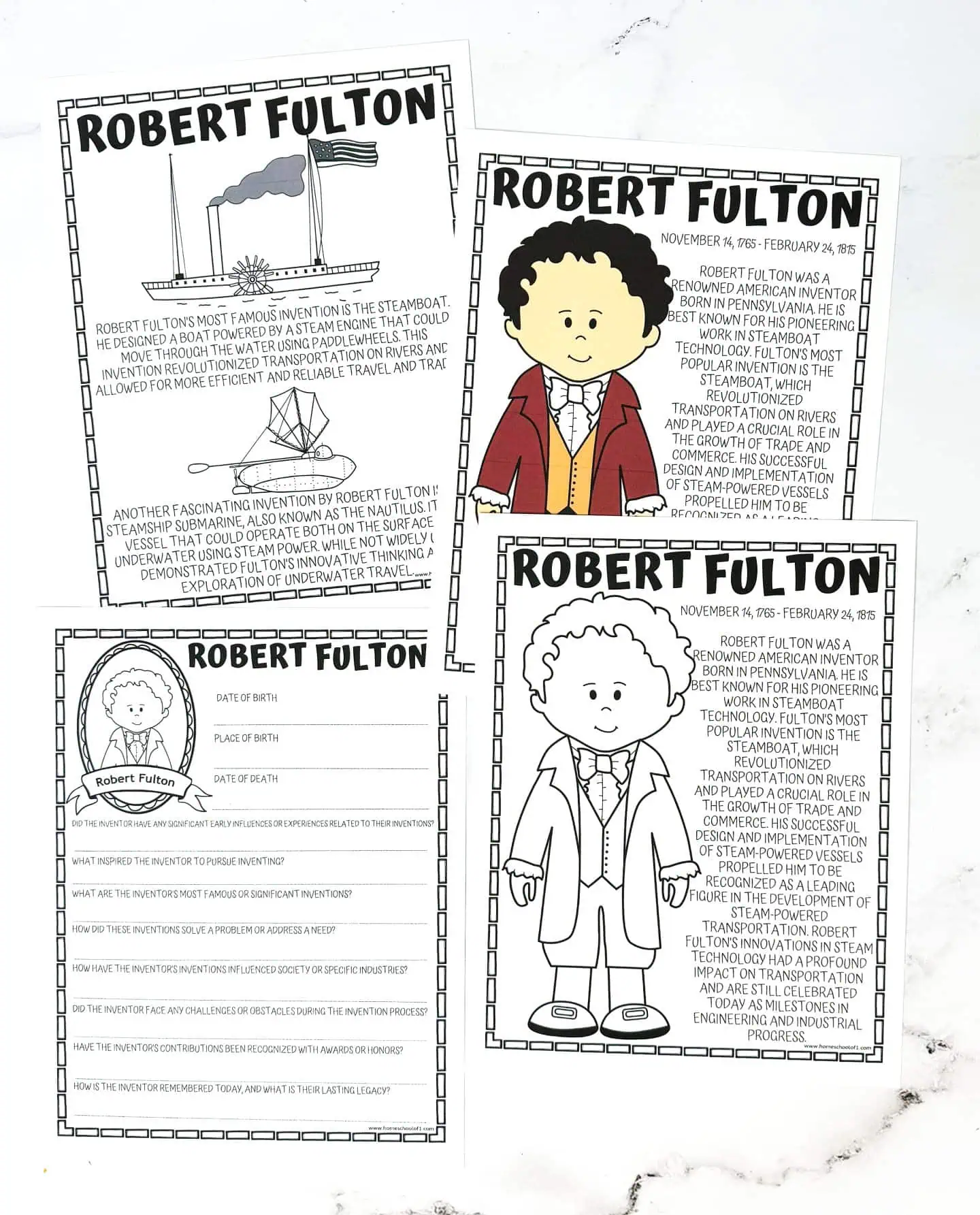 Famous Inventors and Inventions Worksheets