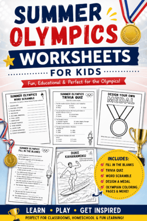 Summer Olympics Worksheet for Kids (Free Printable Pack)