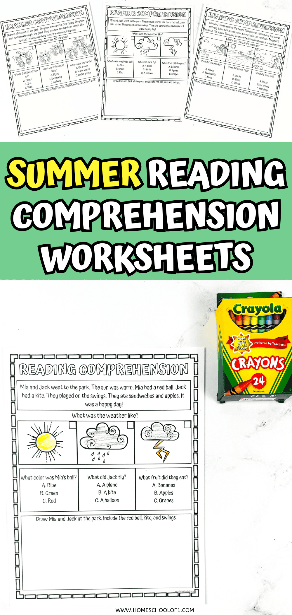 Free Summer Reading Worksheets for Early Learners