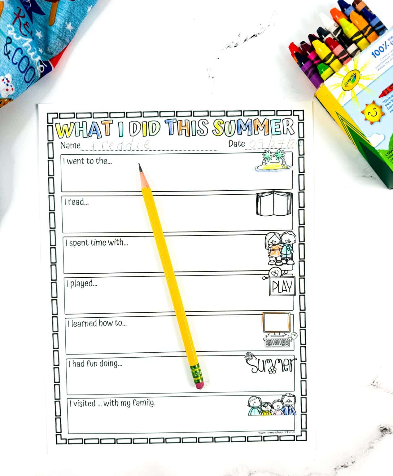 What I Did This Summer Worksheet