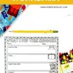 What Did You Do This Summer Worksheet