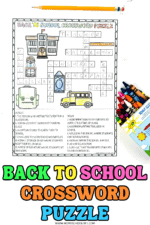 Free Back to School Crossword Puzzle Printable