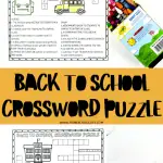 Free Back to School Crossword Puzzle Printable