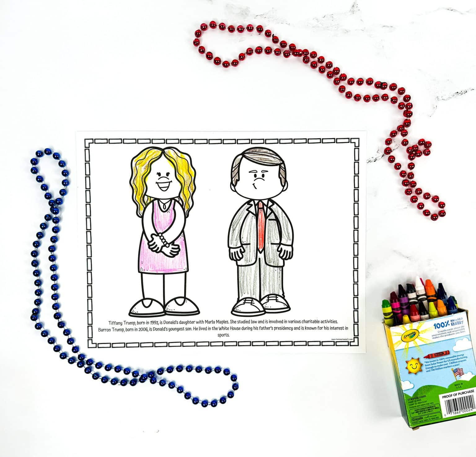 Donald Trump Coloring Pages and Worksheet for Kids