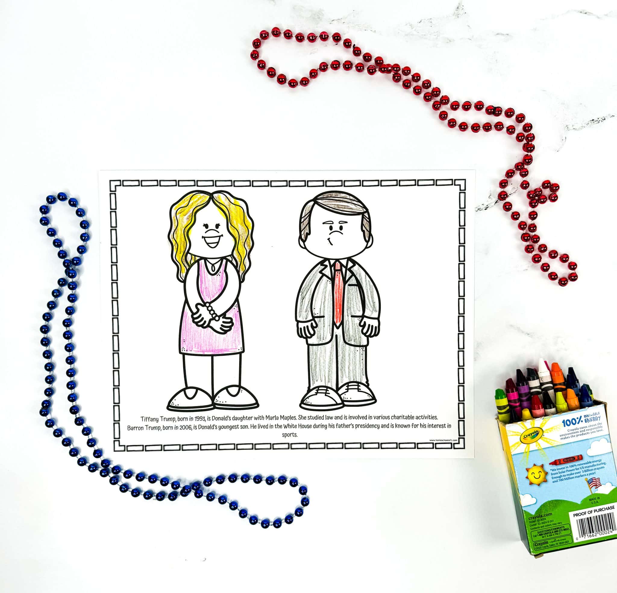 Donald Trump Coloring Pages and Worksheet for Kids