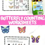 Free Butterfly Math Worksheet for Preschool Counting Fun