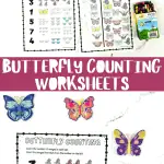 Free Butterfly Math Worksheet for Preschool Counting Fun