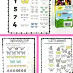 Free Butterfly Math Worksheet for Preschool Counting Fun