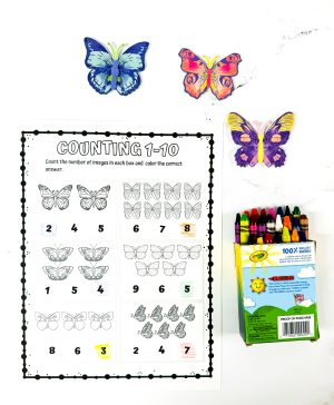Free Butterfly Math Worksheet for Preschool Counting Fun