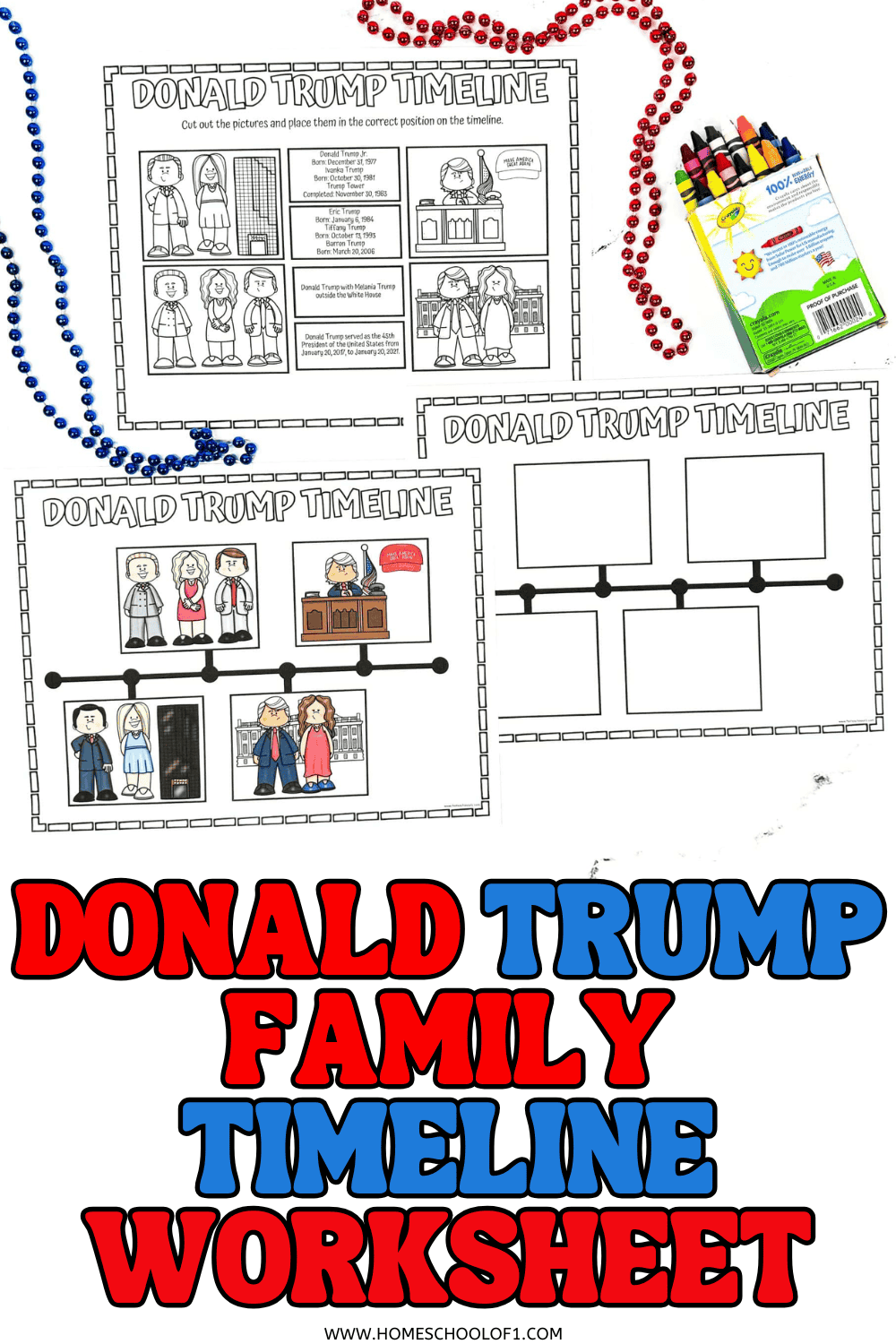 Donald Trump Coloring Pages and Worksheet for Kids