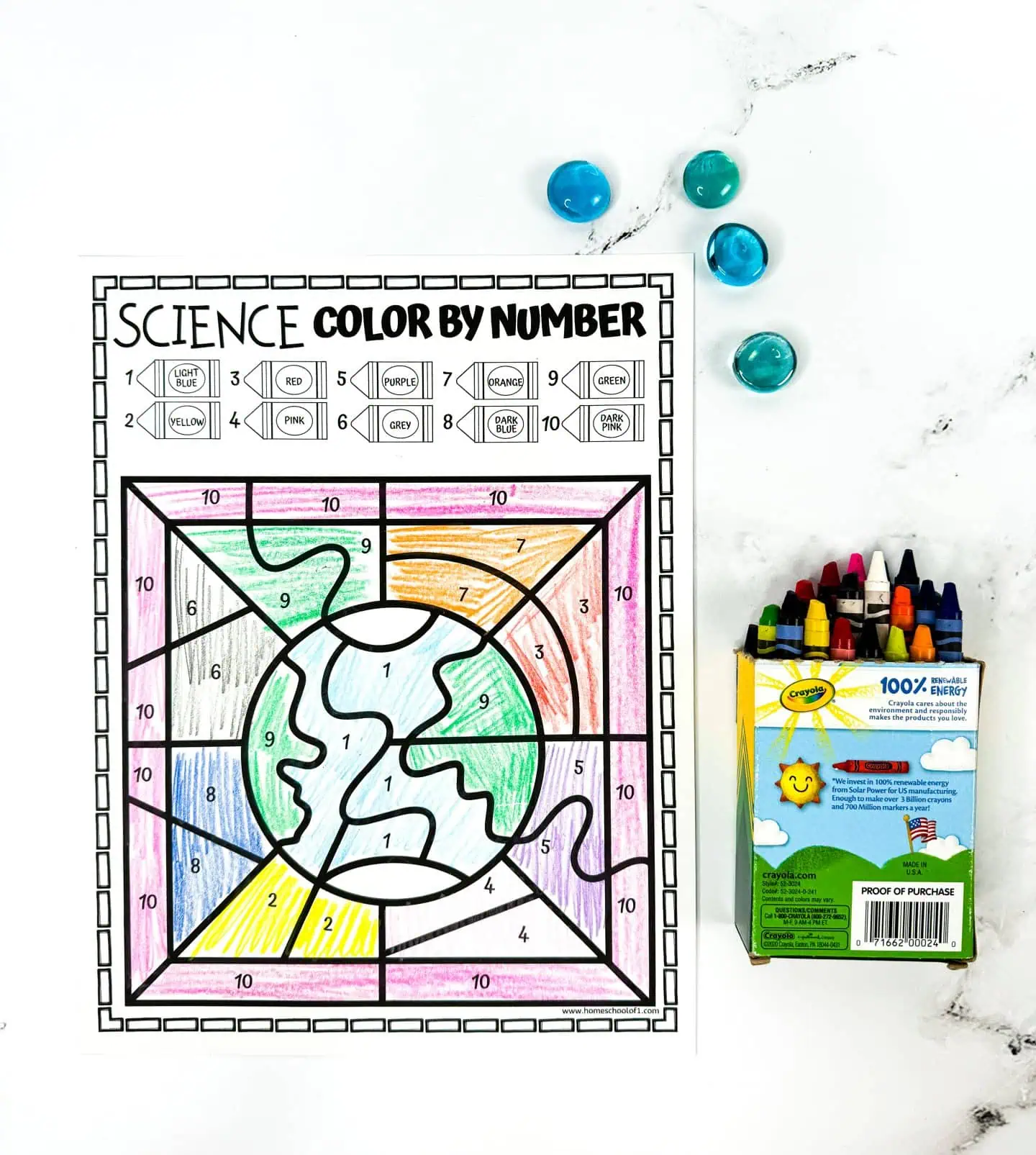 Earth Day Color By Number Sight Word Earth Coloring