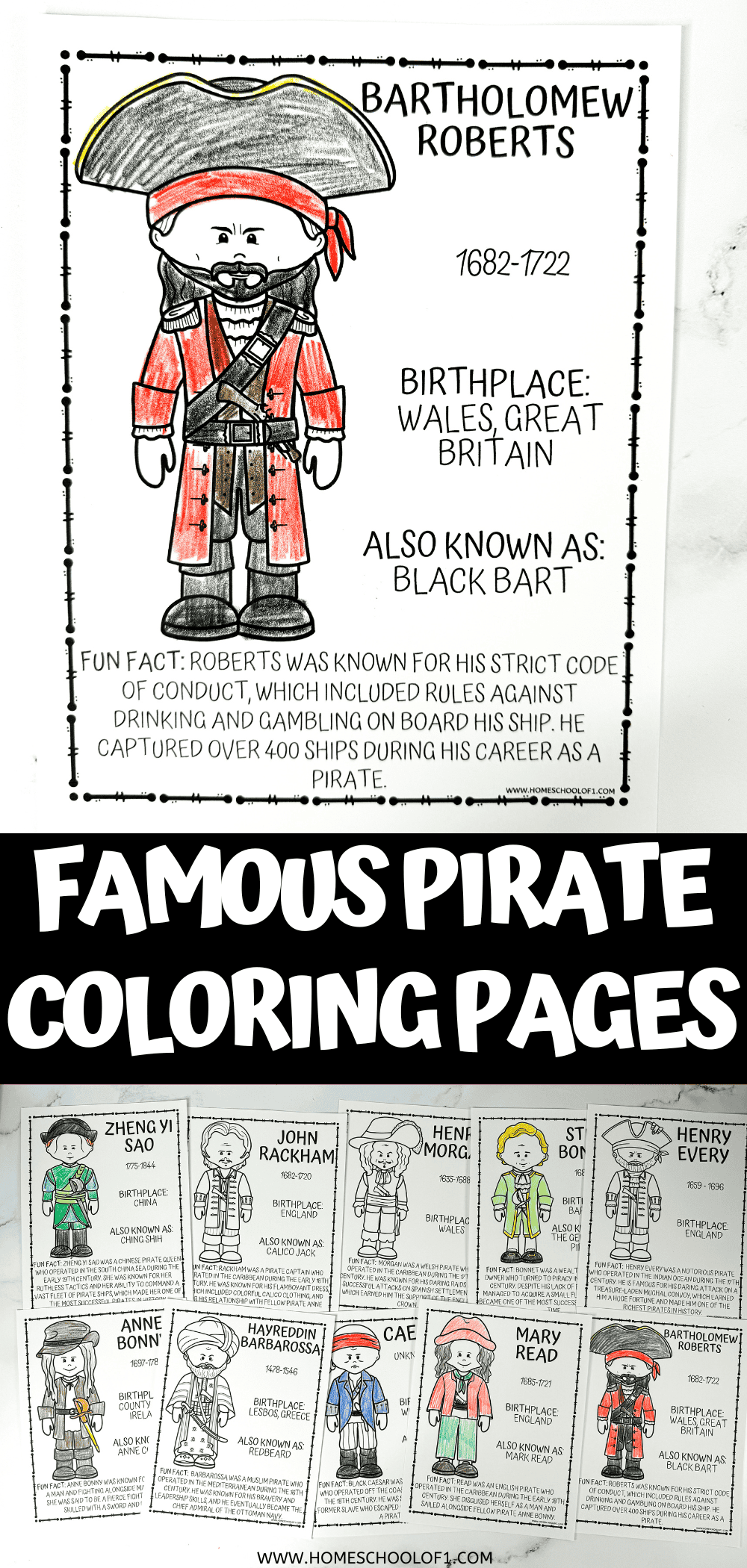 Famous Pirates Coloring Pages For Kids
