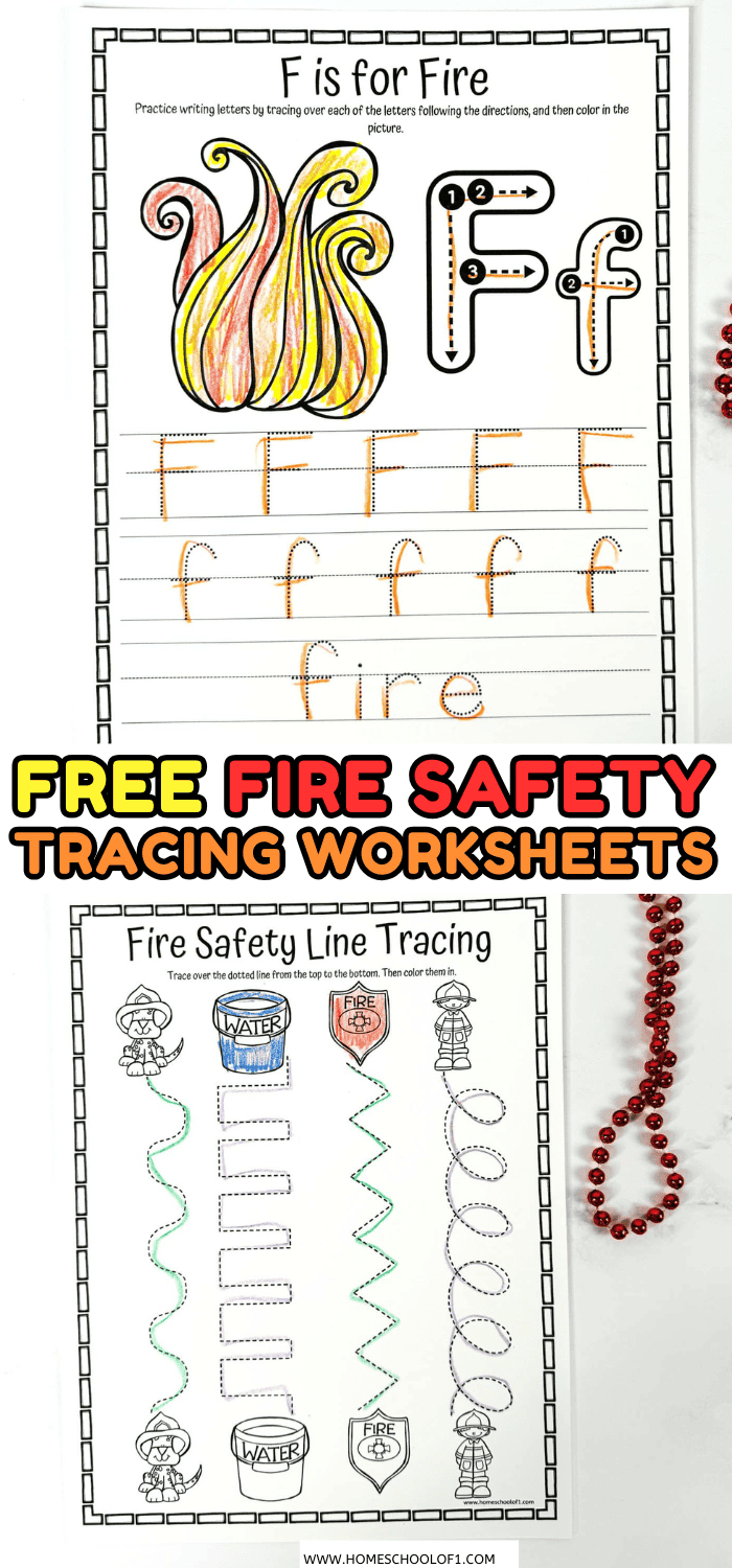 Free Fire Safety Tracing Worksheets