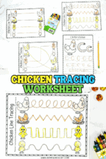 Free Chicken Tracing Worksheets for Preschool and Kindergarten