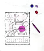 Color Purple Worksheet for Preschool (Free Printable)