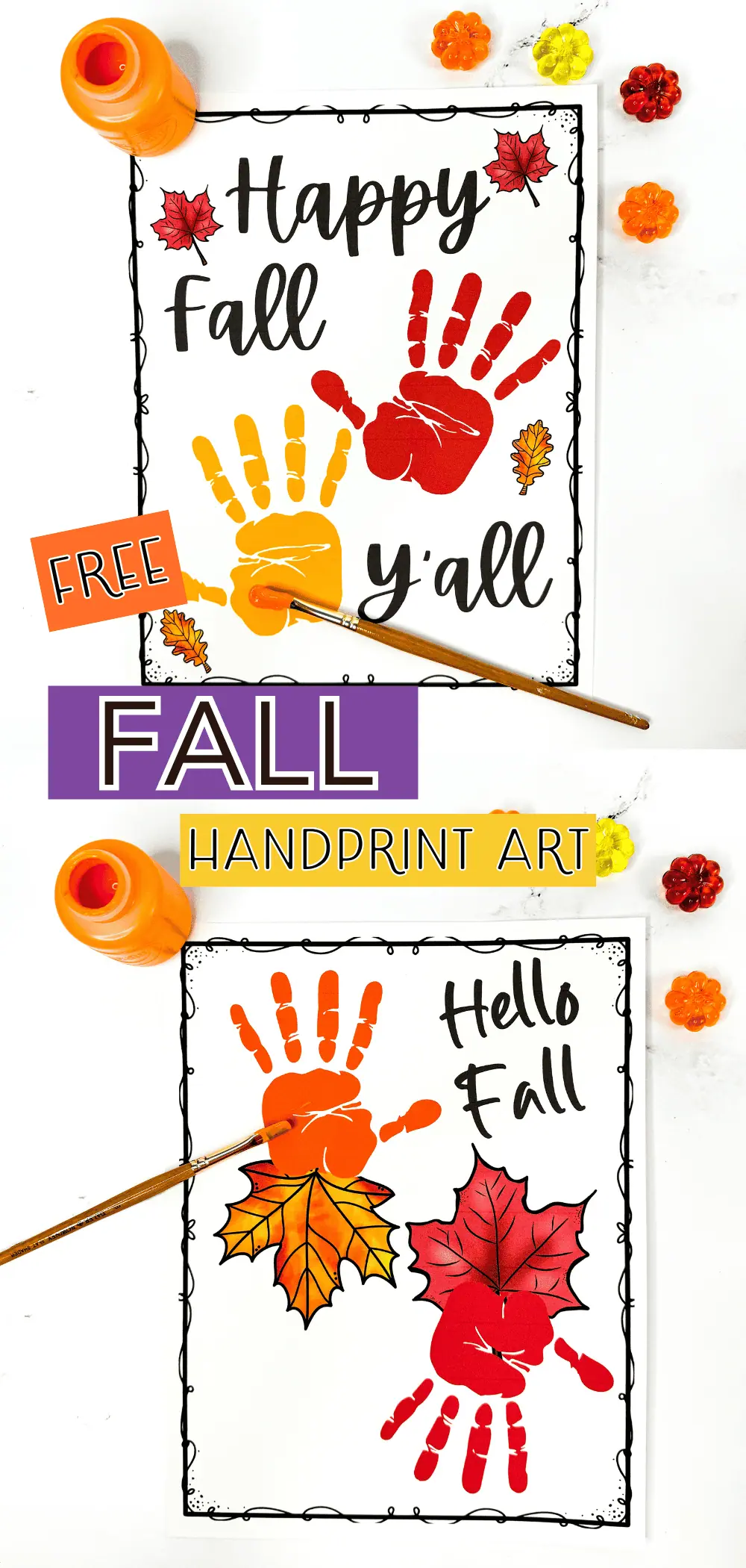 Free Fall Handprint Art Printables