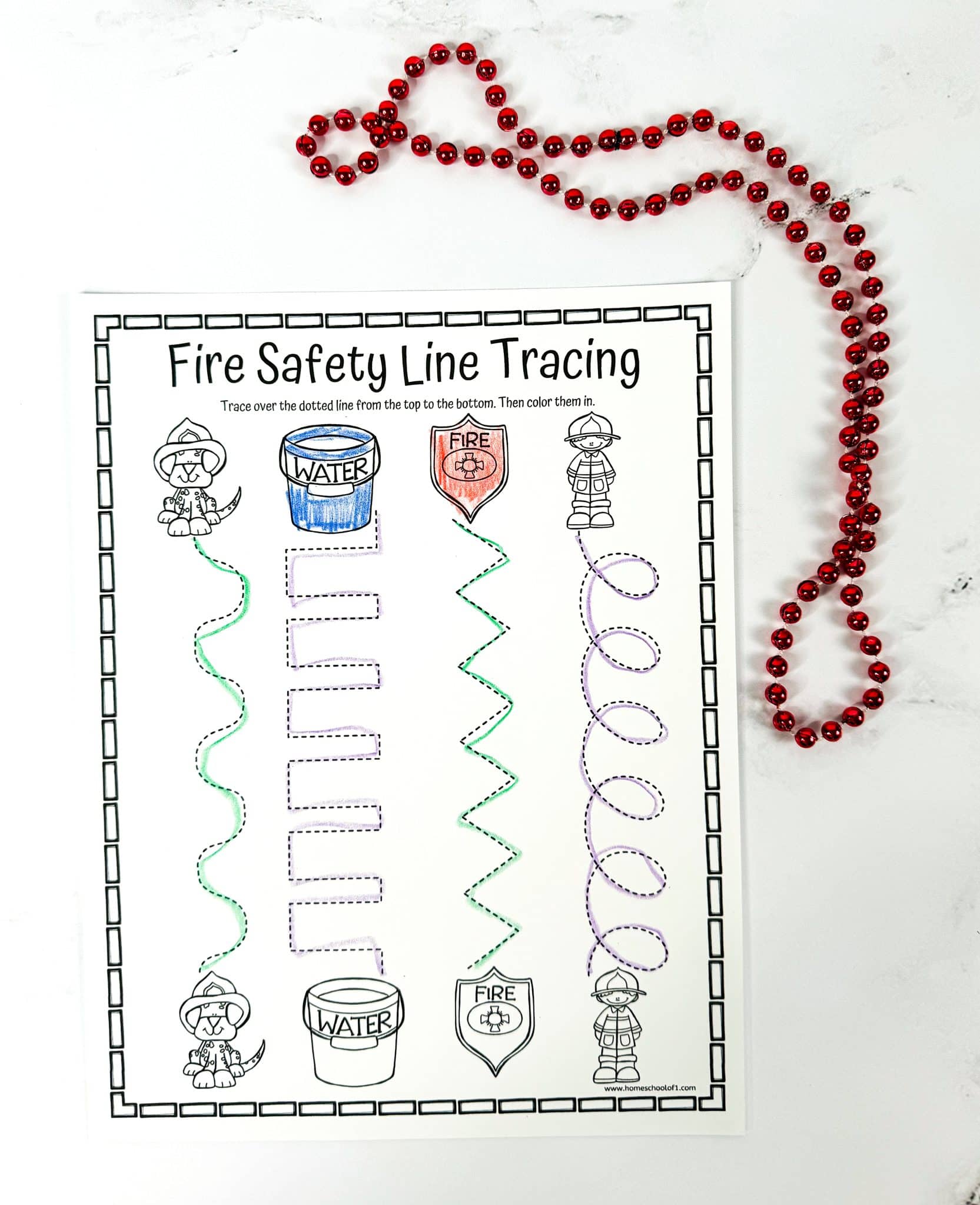 Free Fire Safety Tracing Worksheets
