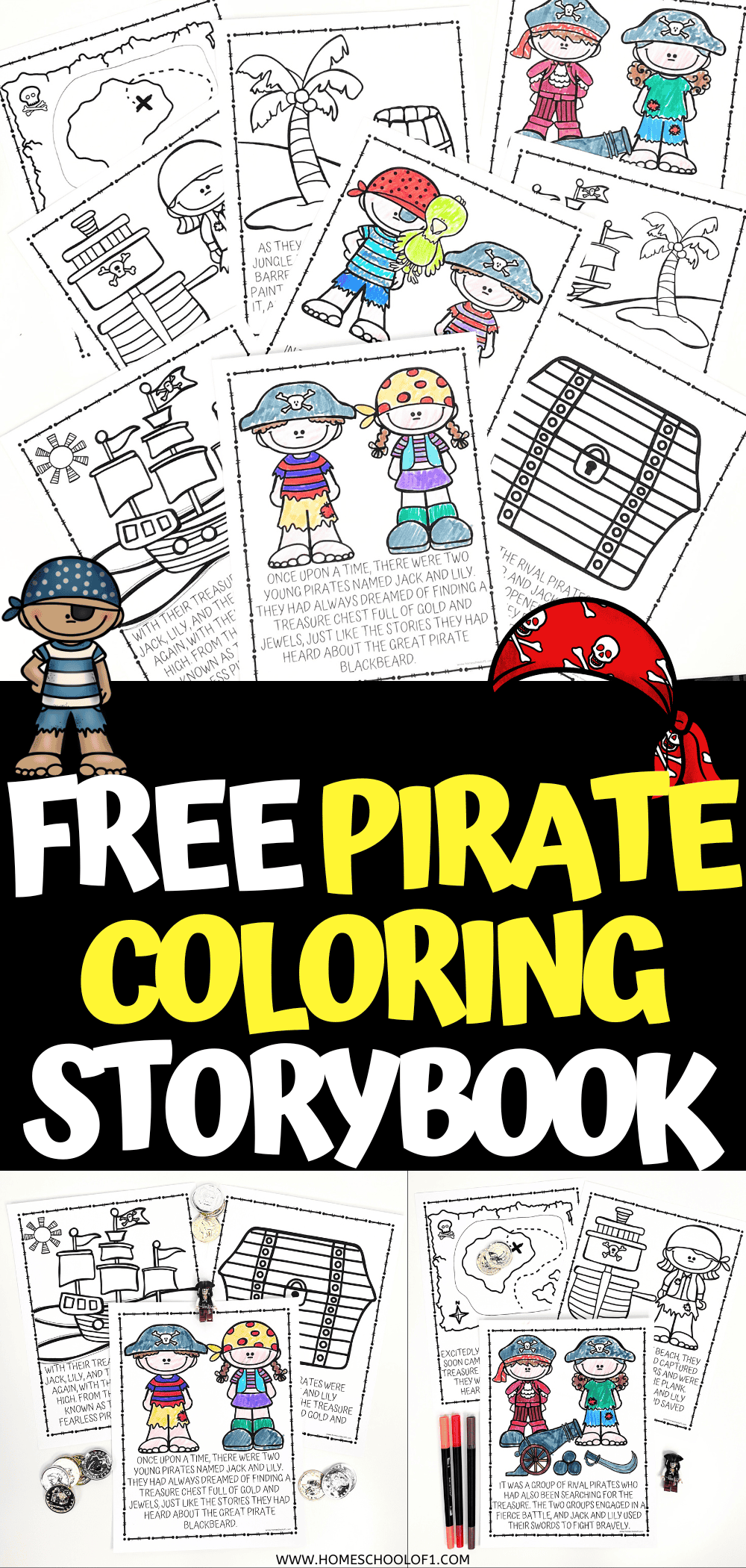 Free Pirate Coloring Pages for Kids (Printable Storybook)