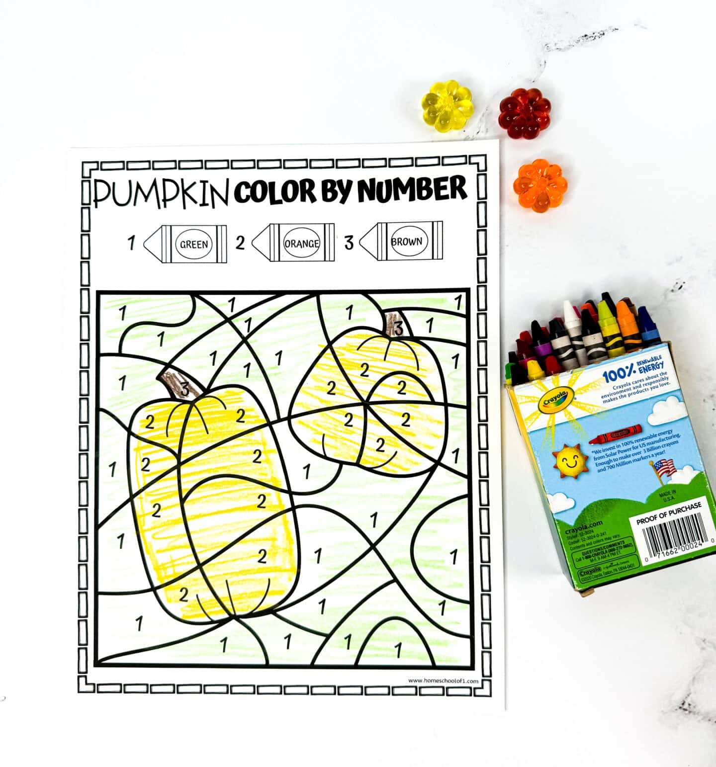 Pumpkin Color By Number (5 Free Printables)